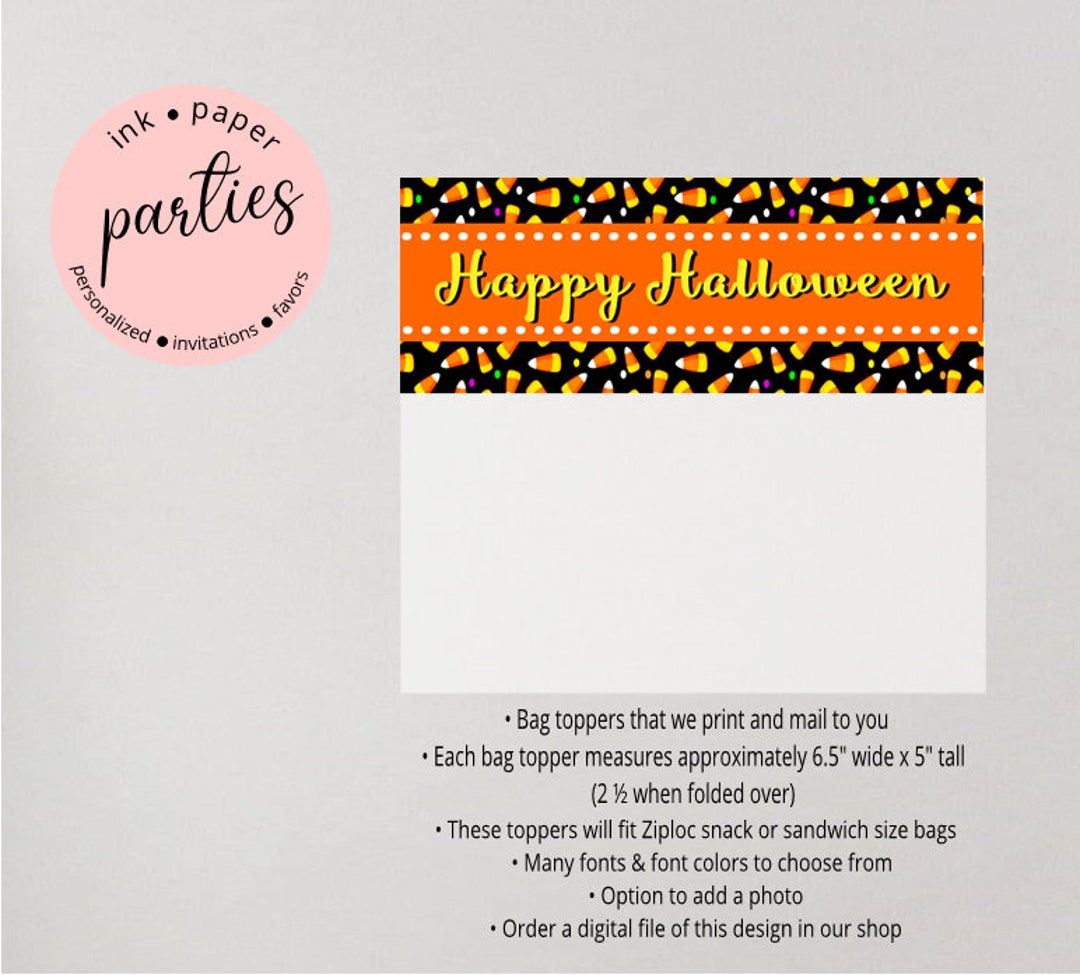 Halloween Candy Corn Party Favors Favor Favors Bag Bags Treat Toppers ...