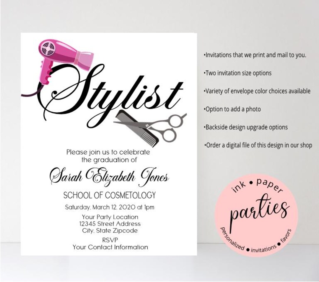 Cosmetology Cosmetologist Hair Stylist Hairdresser School Graduation ...