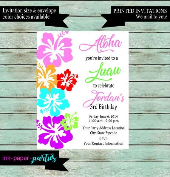 Luau Summer Tropical Flowers Hibiscus Aloha Bridal Baby Shower | Etsy