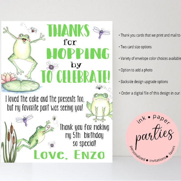 Frog Thank You Cards - Etsy
