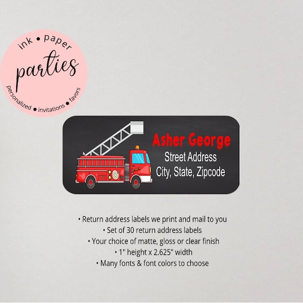 Fire Truck Labels - Etsy