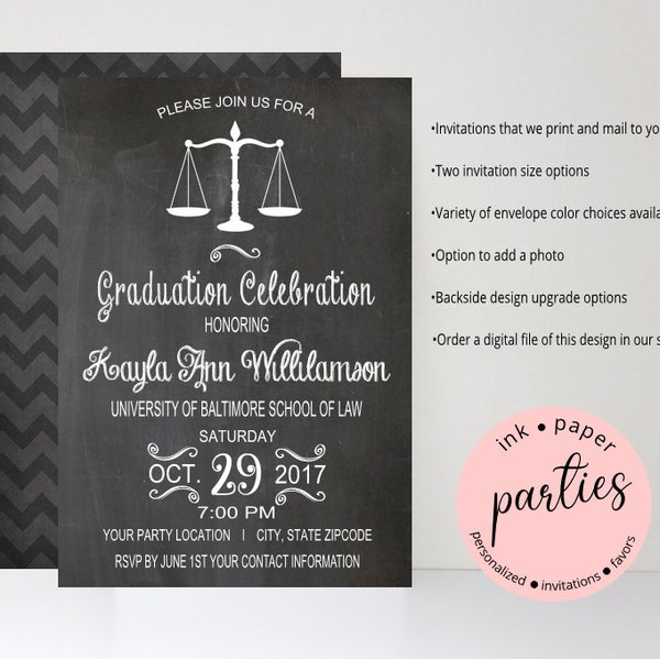 Law School Graduation Invitation - Etsy