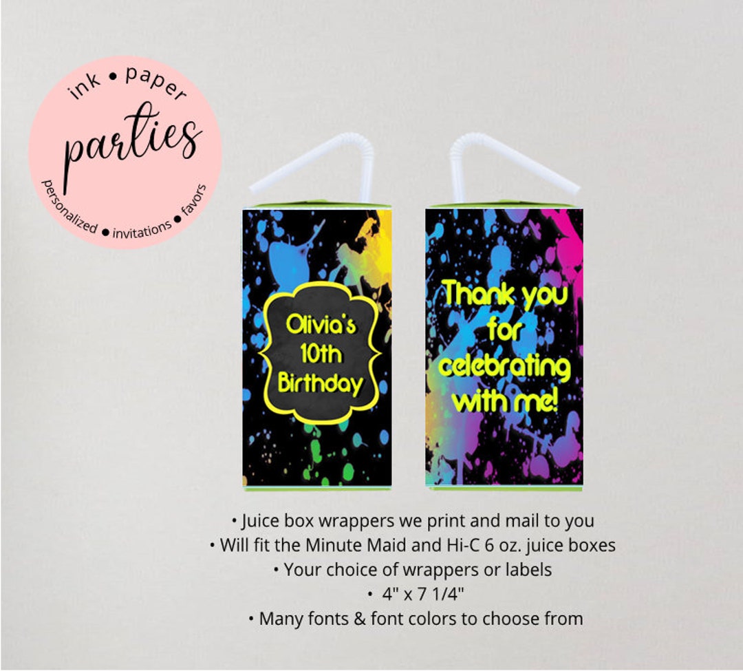 Glow Neon Art Paint Splatters Birthday Party Favors Favor - Etsy