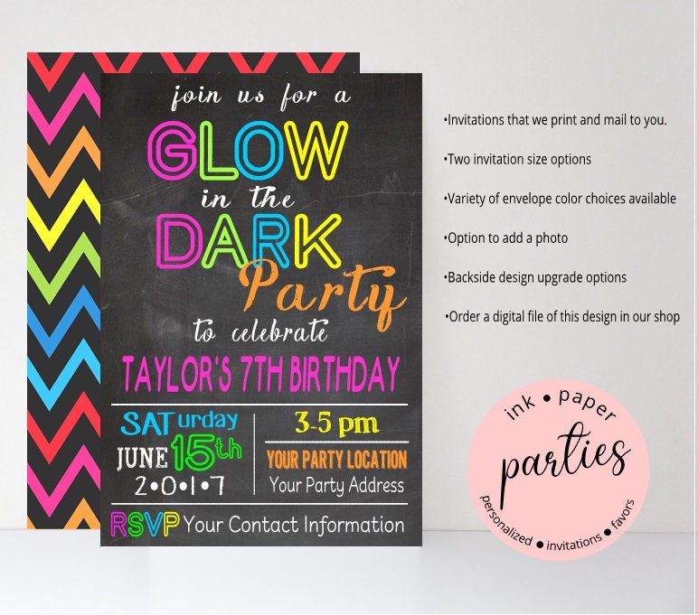 Glow in the Dark Theme Party Neon Retro 80's Birthday - Etsy