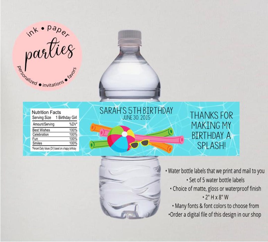 Pool Party, Swimming, Pool Toys, Swim Party - Birthday Favors - Water ...