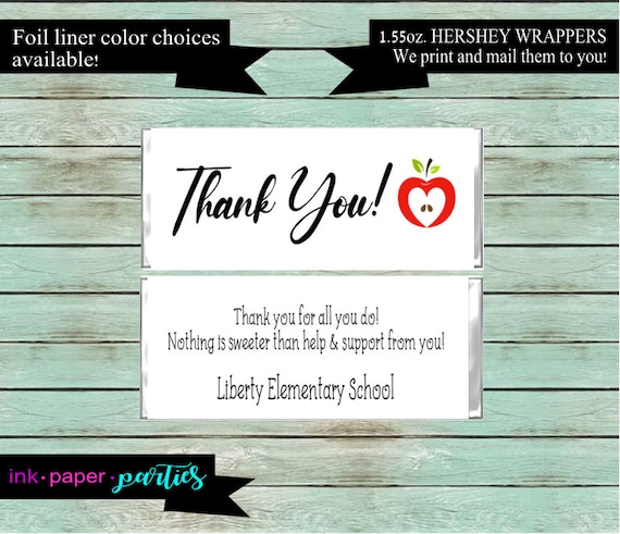 Teacher Appreciation Day Week Thank You Candy Wrappers Favors - Etsy