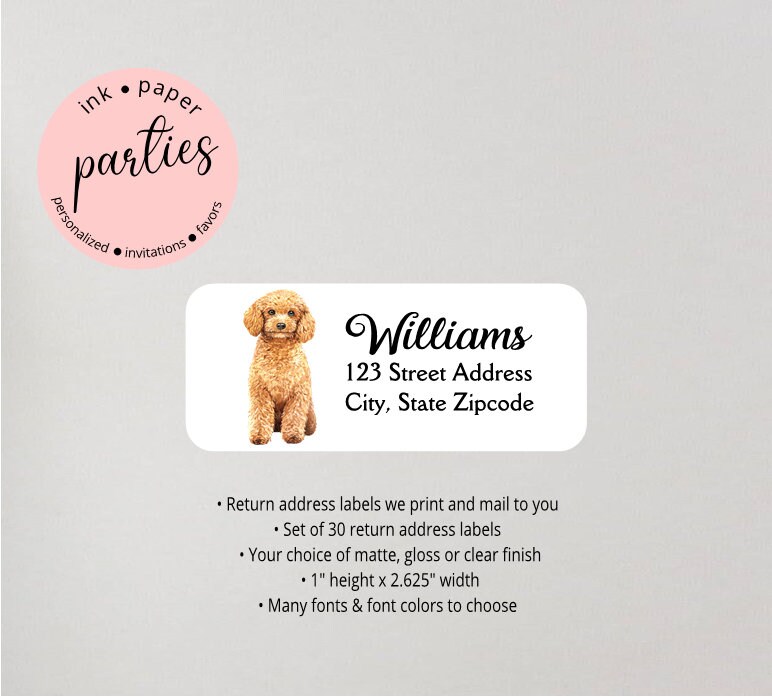 Golden Doodle Poodle Dog Puppy Animals Pets Pet Return Address - Etsy