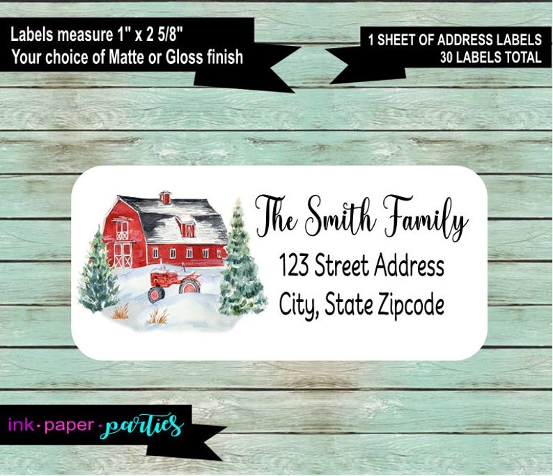 Farm Return Address Labels Personalized Custom We Print and | Etsy