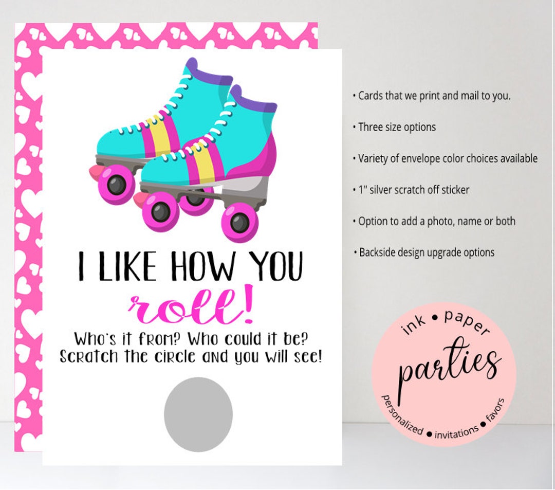 Roller Skates Roller Skating Valentine Card Valentine's Day Cards ...