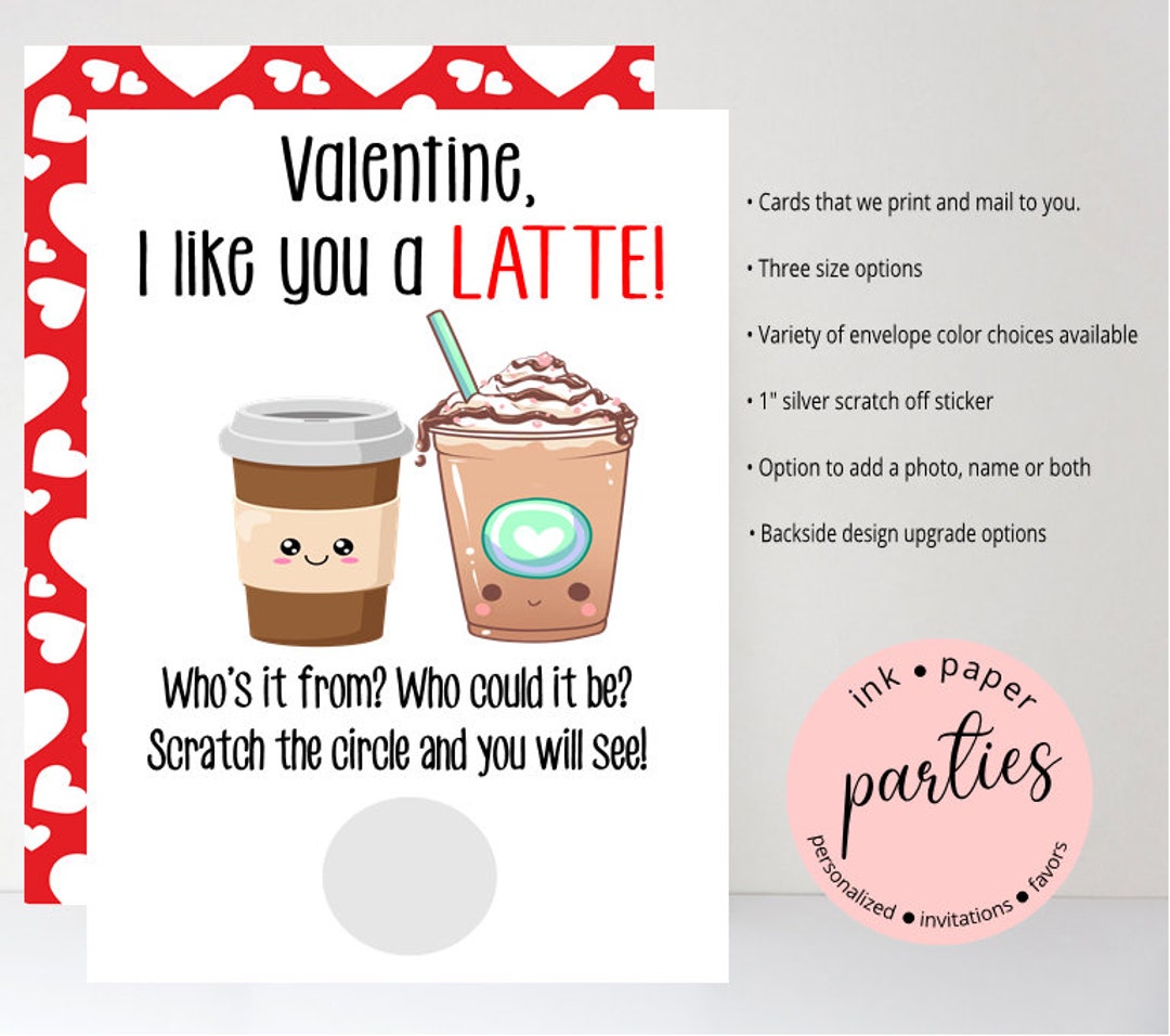 Coffee Latte Valentine Card - Valentine's Day Cards - Classroom School ...