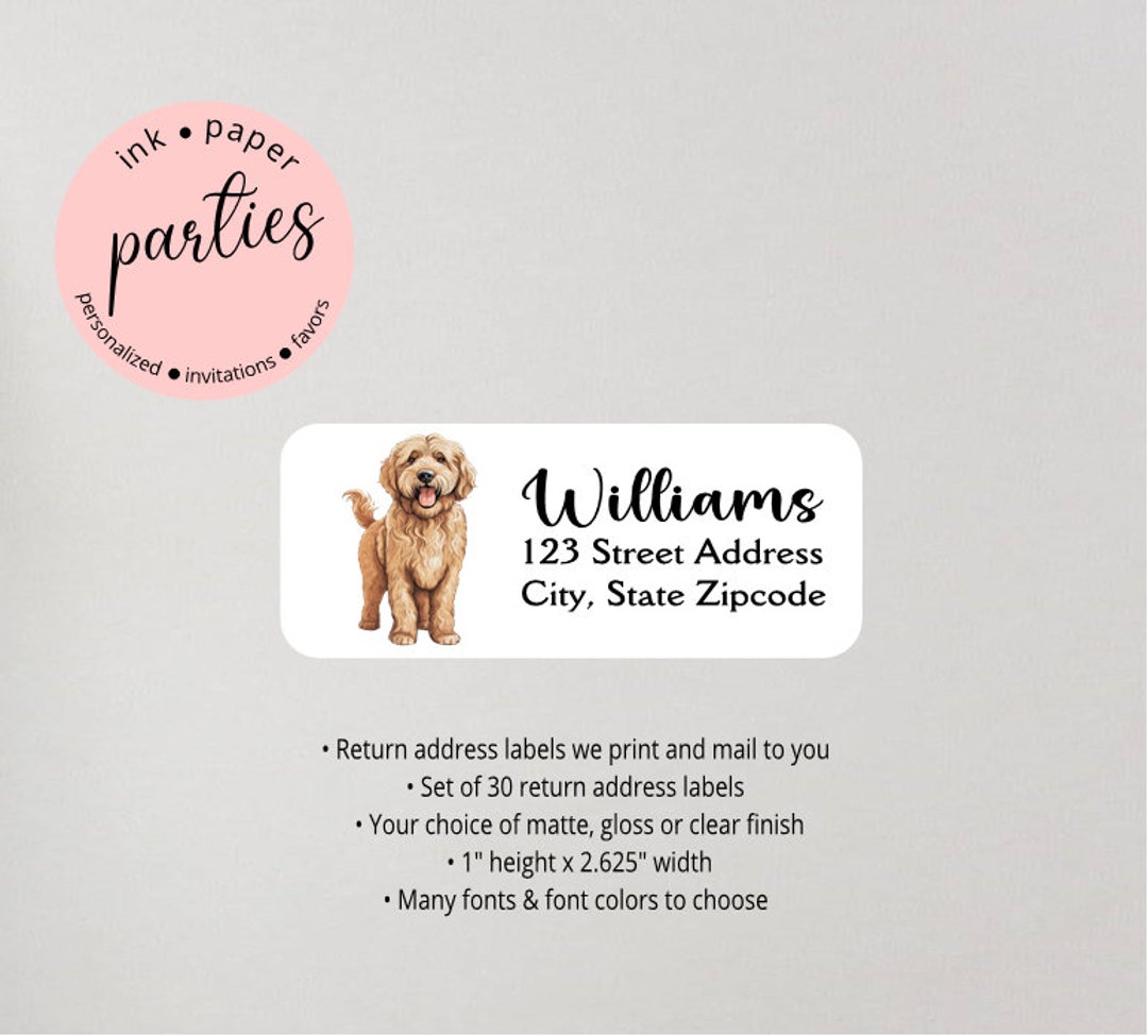 Goldendoodle Dog Puppy Animals Pets Pet Return Address Labels ...