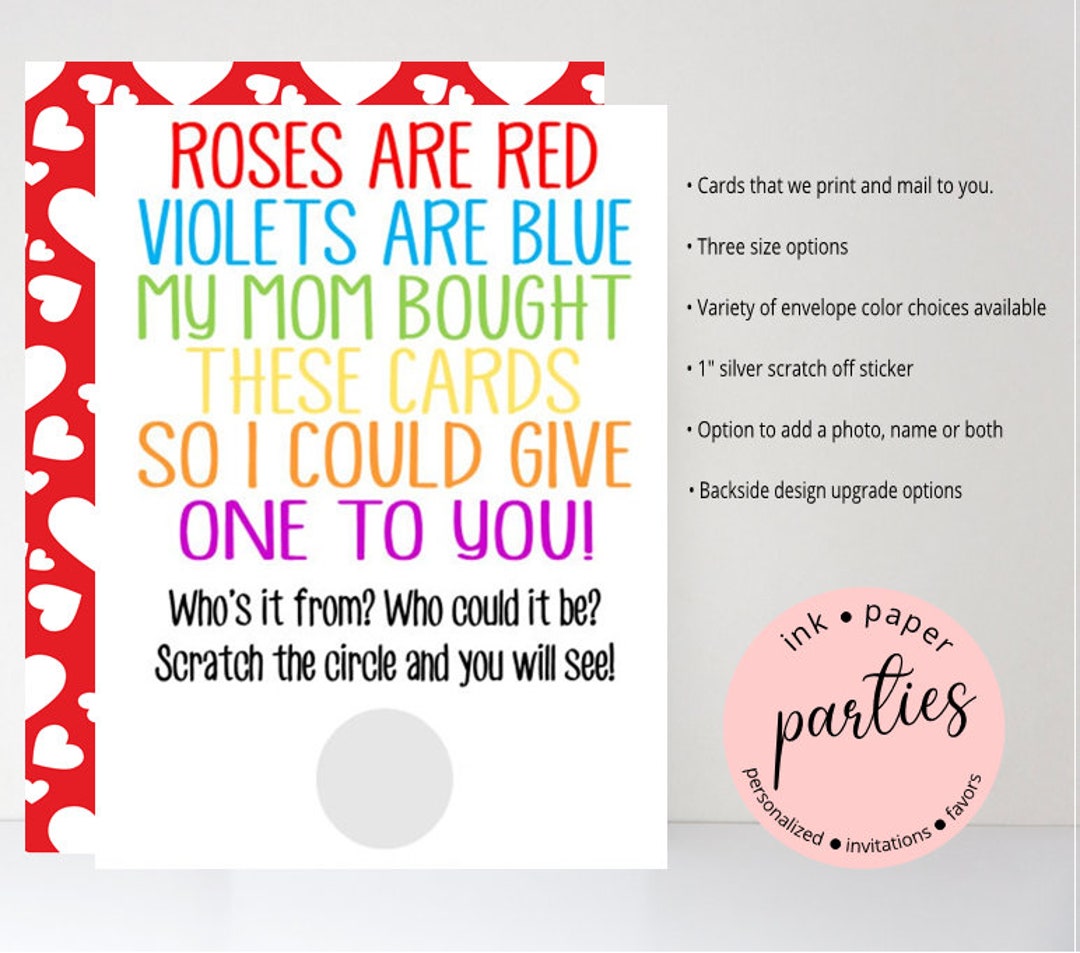 Roses Are Red Poem Valentine Card - Valentine's Day Cards - Classroom ...