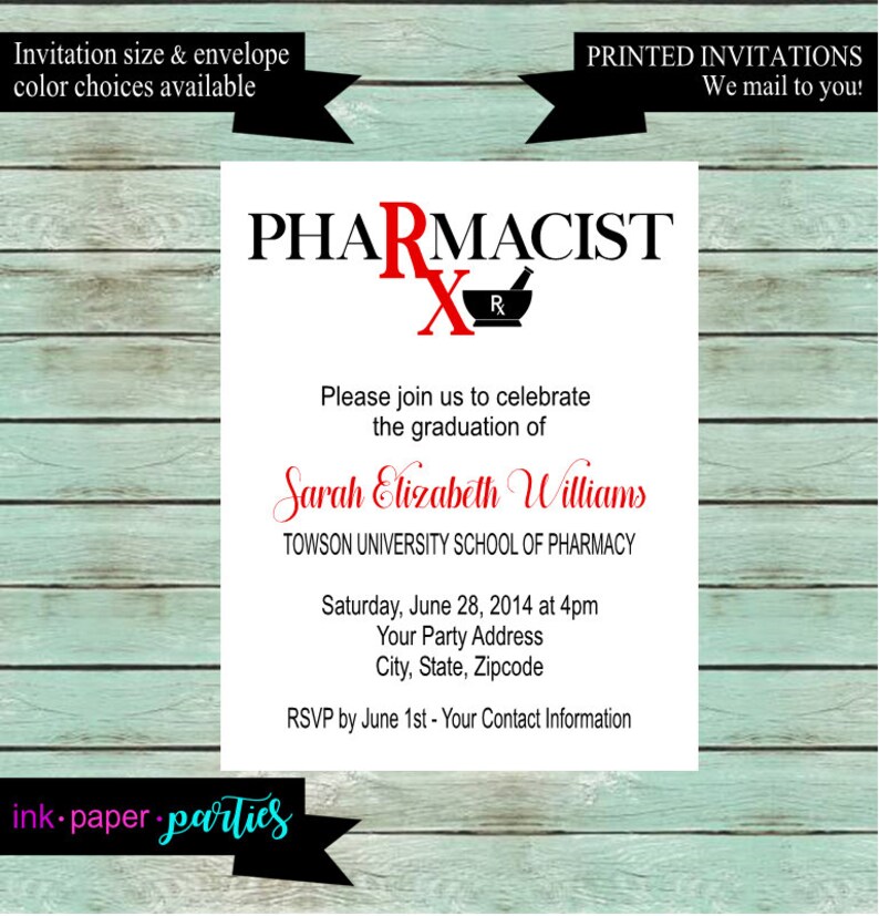Graduation Graduate Pharmacy Pharmacist Medical School Party | Etsy