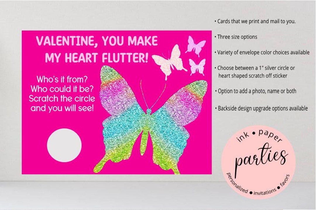 Butterfly Valentine Card - Valentine's Day Cards - Classroom Valentines ...