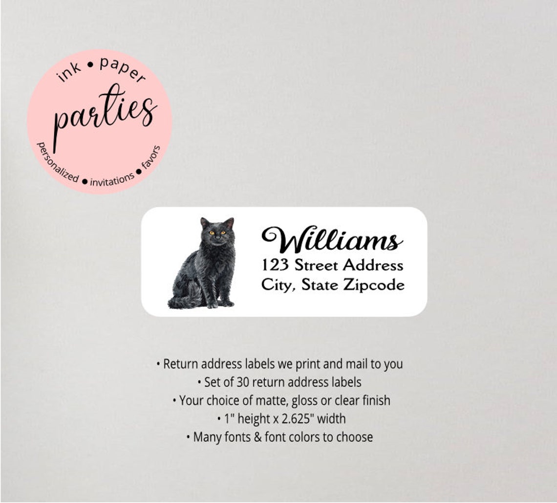 Cat Kitten Cats Pets Animals Return Address Labels - Etsy