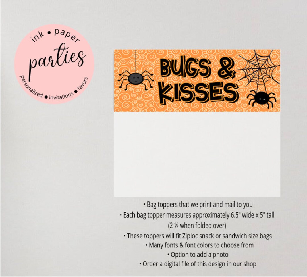 Happy Halloween Bugs & Kisses Party Favors Favor Favors Bag Bags Treat ...