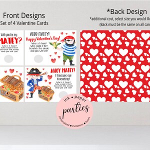 Pirate set of 4 Multiple Valentine's Day Kids Valentine - Etsy