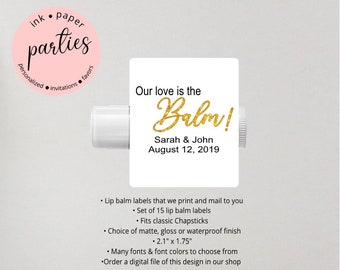 Customizable Glitter Chapstick Labels / Lip Balm Labels / - Etsy