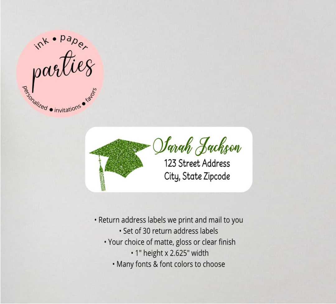 Graduation Graduate Cap Party Invitation Announcements Return Address ...