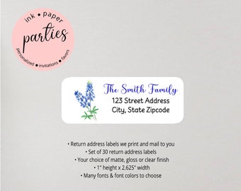 Texas Star State Return Address Labels Personalized Custom - Etsy
