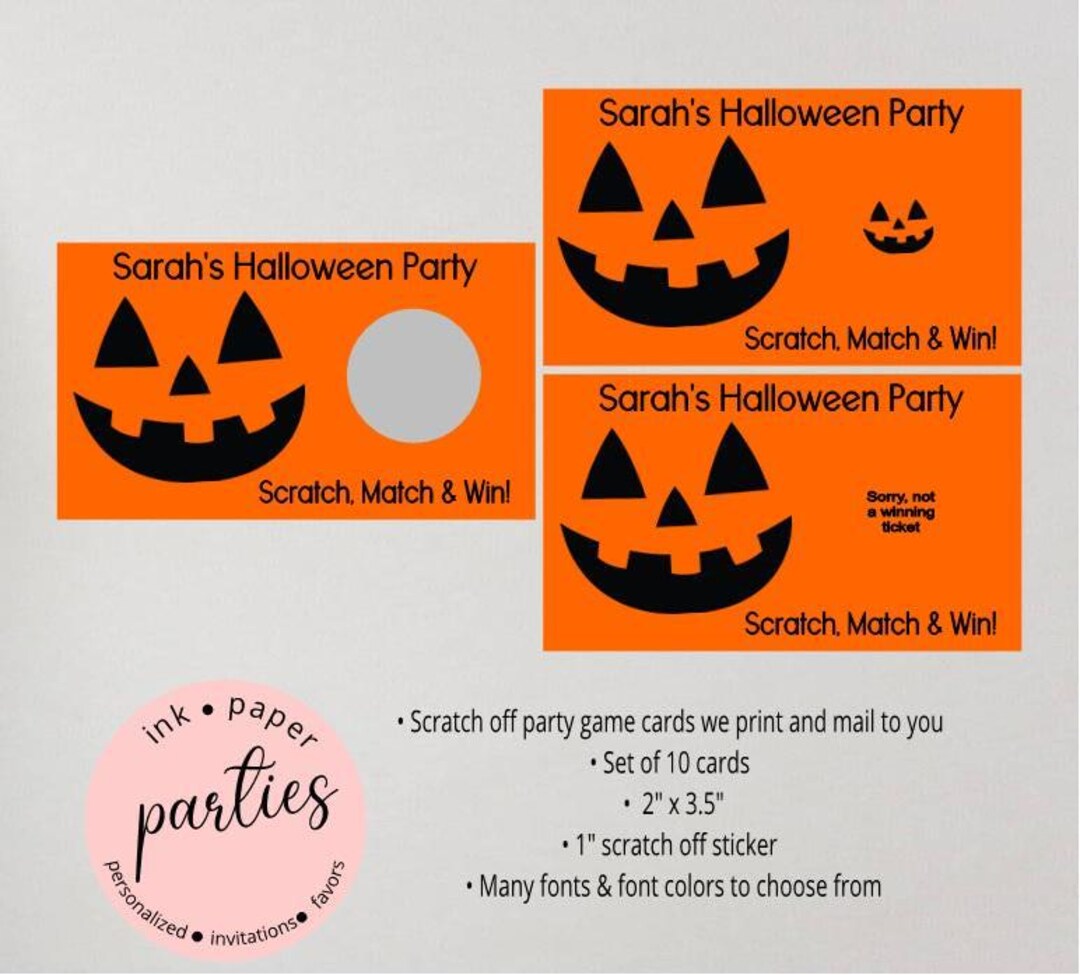 Halloween Jack-o-lantern Scratch off Cards - Pumpkin Scratch off ...