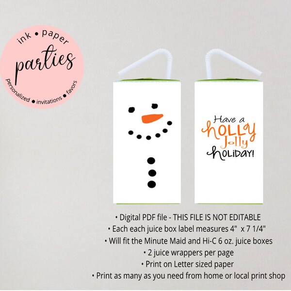 Juice Box Wrapper - Etsy