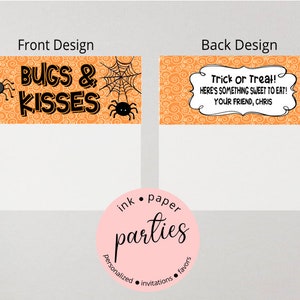 Happy Halloween Bugs & Kisses Party Favors Favor Favors Bag Bags Treat ...