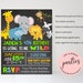 Zoo Jungle Animals Giraffe Hippo Lion Monkey Elephant Zebra Birthday ...