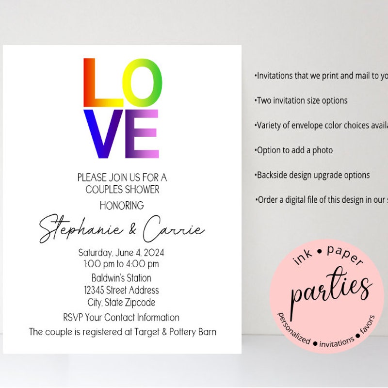 Lesbian Wedding Invitation - Etsy