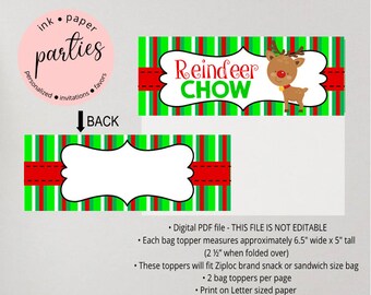 Christmas Holiday Elf Kisses Kiss Party Favors Favor Bag Treat Toppers ...