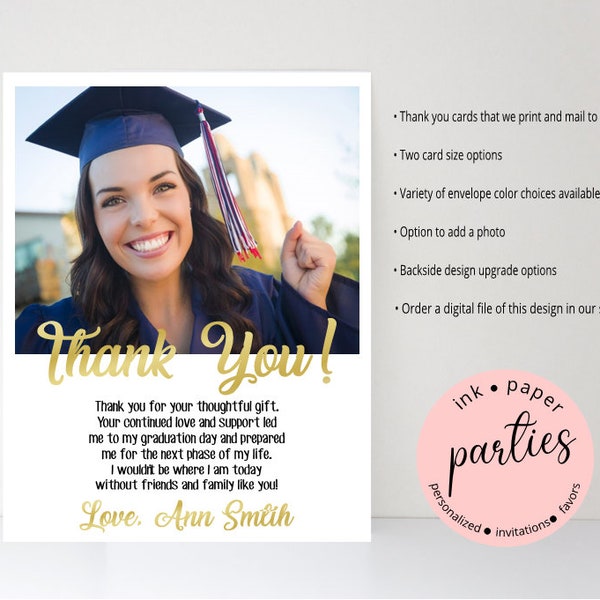 Custom Graduation Thank You Cards - Make Your Own Graduation Thank You ...