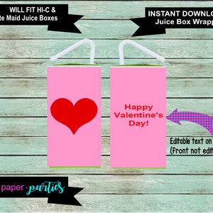 EDITABLE Printable Valentine's Heart Kids Valentine Day | Etsy