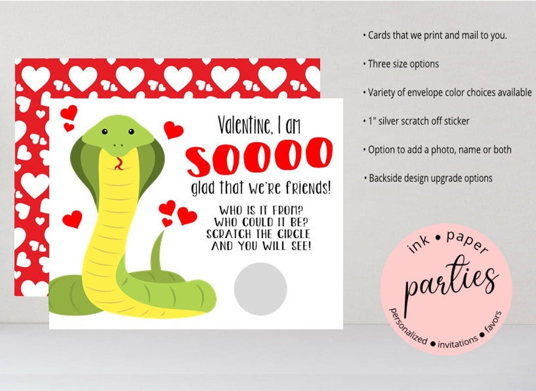 Snake Valentine Cards, Snakes Valentines, Valentine Cards for Kids ...