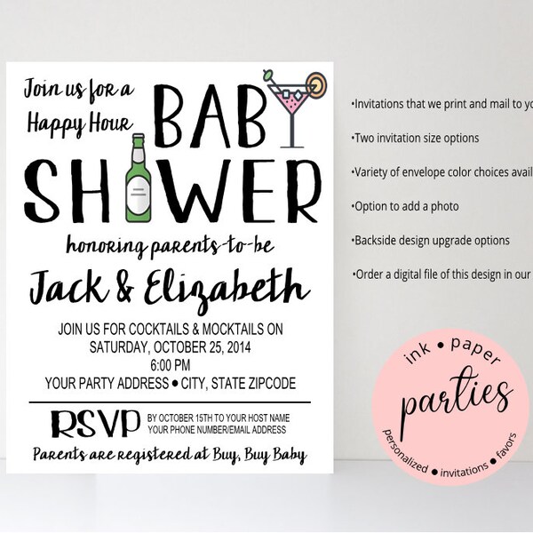 Happy Hour Baby Shower Invites - Etsy