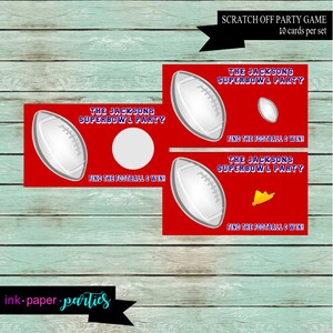 Football ANY COLORS Birthday Party Scratch off Tickets | Etsy