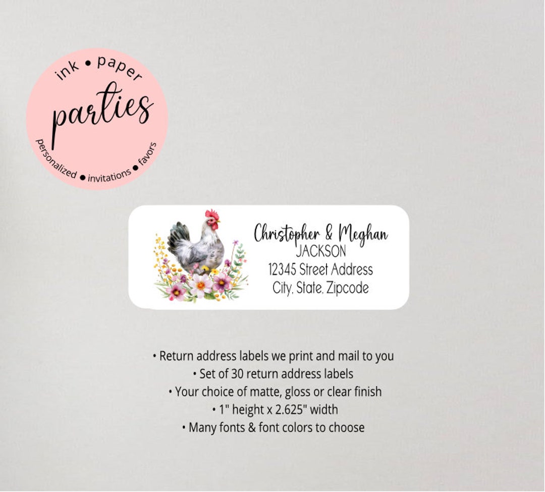 Chicken Farm Return Address Labels Personalized Custom - Etsy