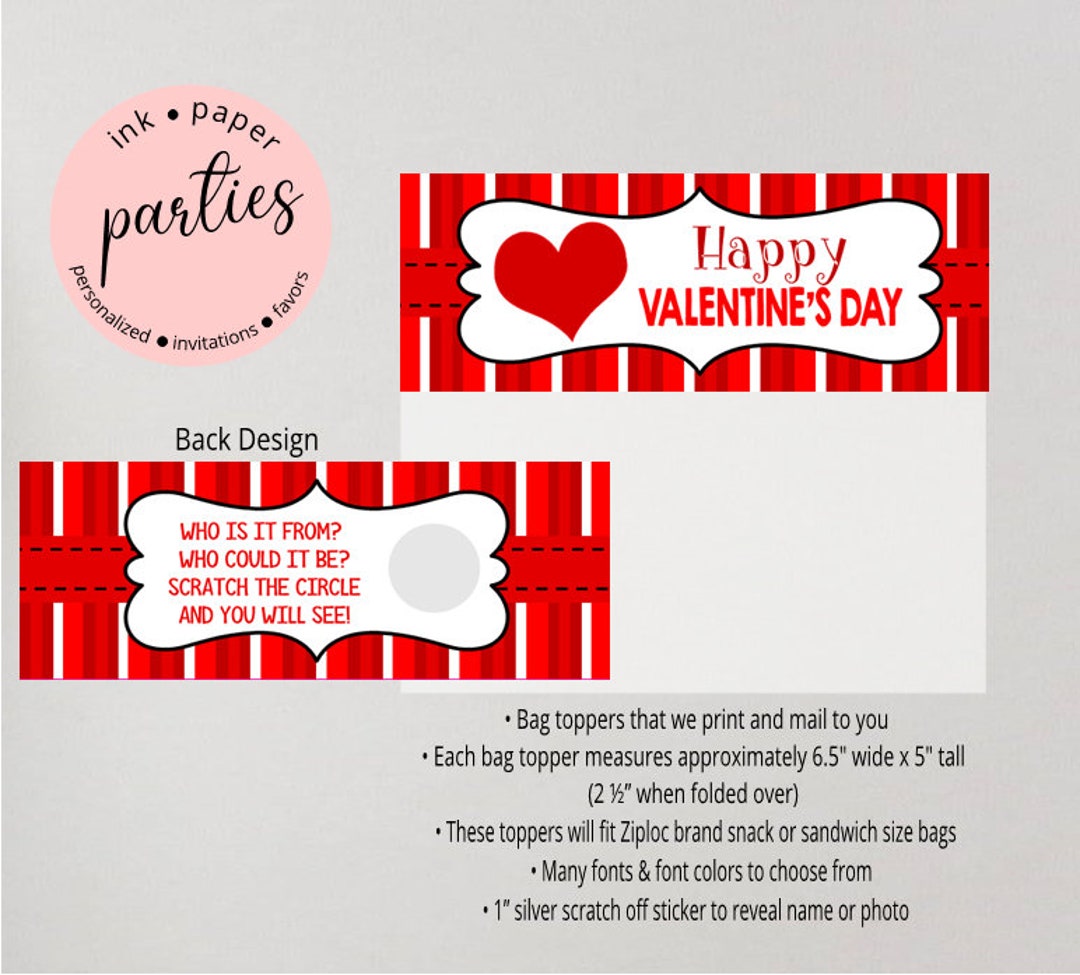 Valentine's Day Scratch off Stickers Kids Valentine Candy Goody Party ...