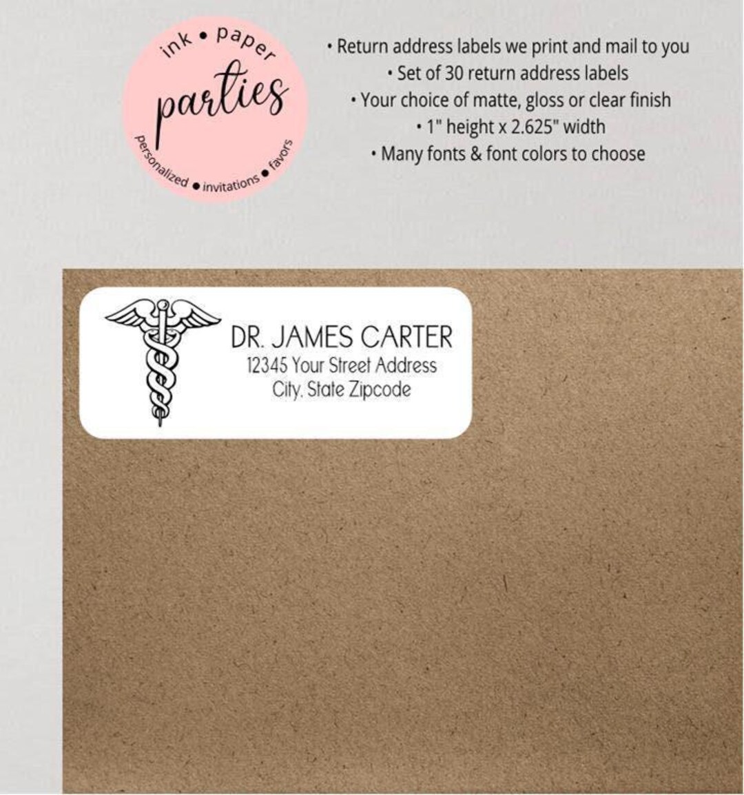 Medical Doctor Nurse RN Address Labels - Class of Your Year ...