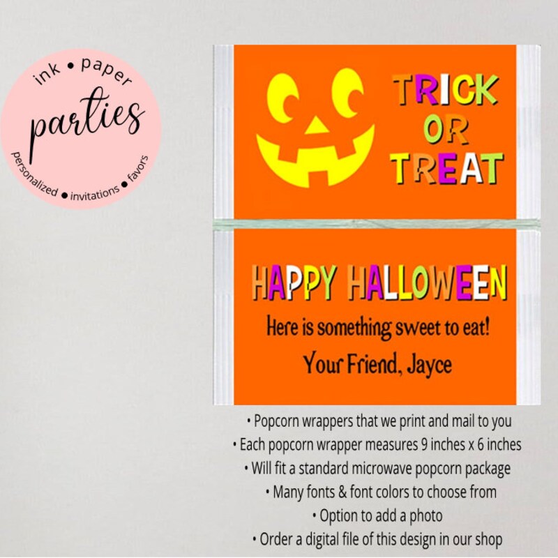 Halloween Popcorn Wrapper - Etsy