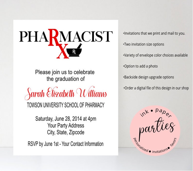 Graduation Graduate Pharmacy Pharmacist Medical School Party - Etsy