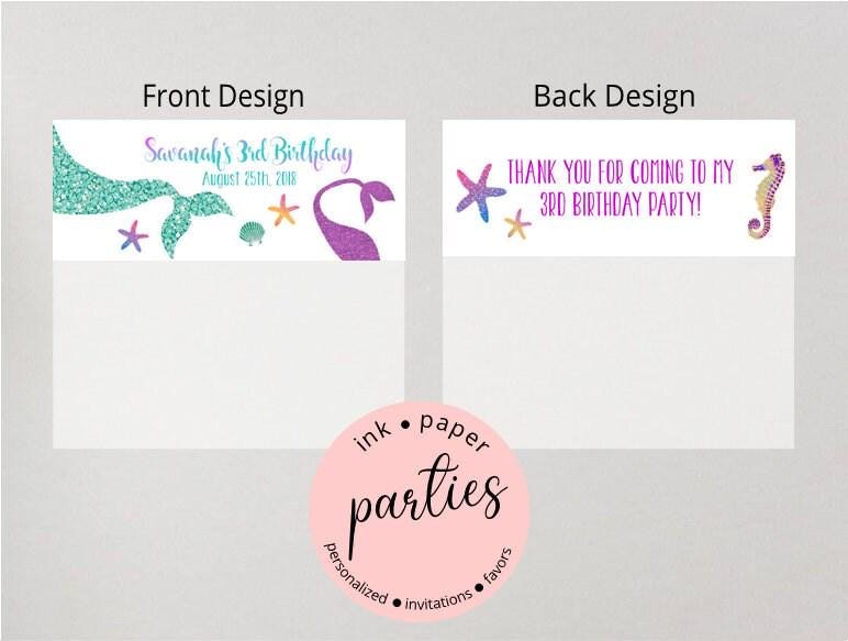 Mermaid Tail Under the Ocean Sea Birthday Party Favors Favor Favors ...