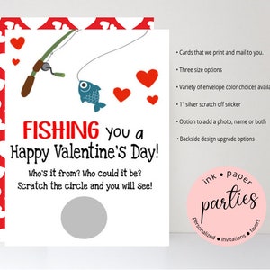 Fishing Fish Themed Valentine Card Valentine's Day Cards Classroom ...