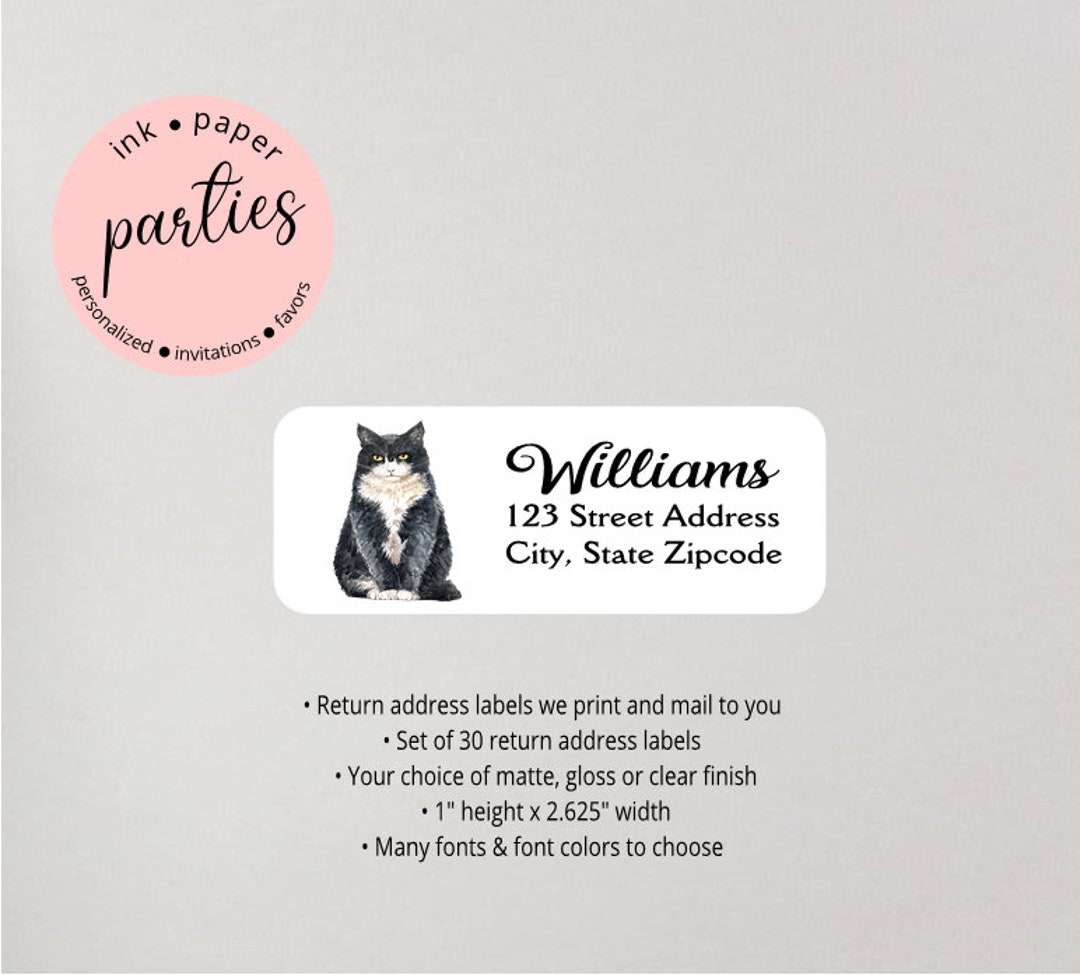 Cat Kitten Cats Pets Animals Return Address Labels - Etsy