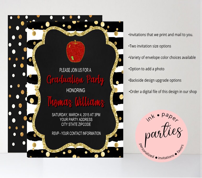 Graduation Graduate Teacher Education School Party Invitations - Etsy