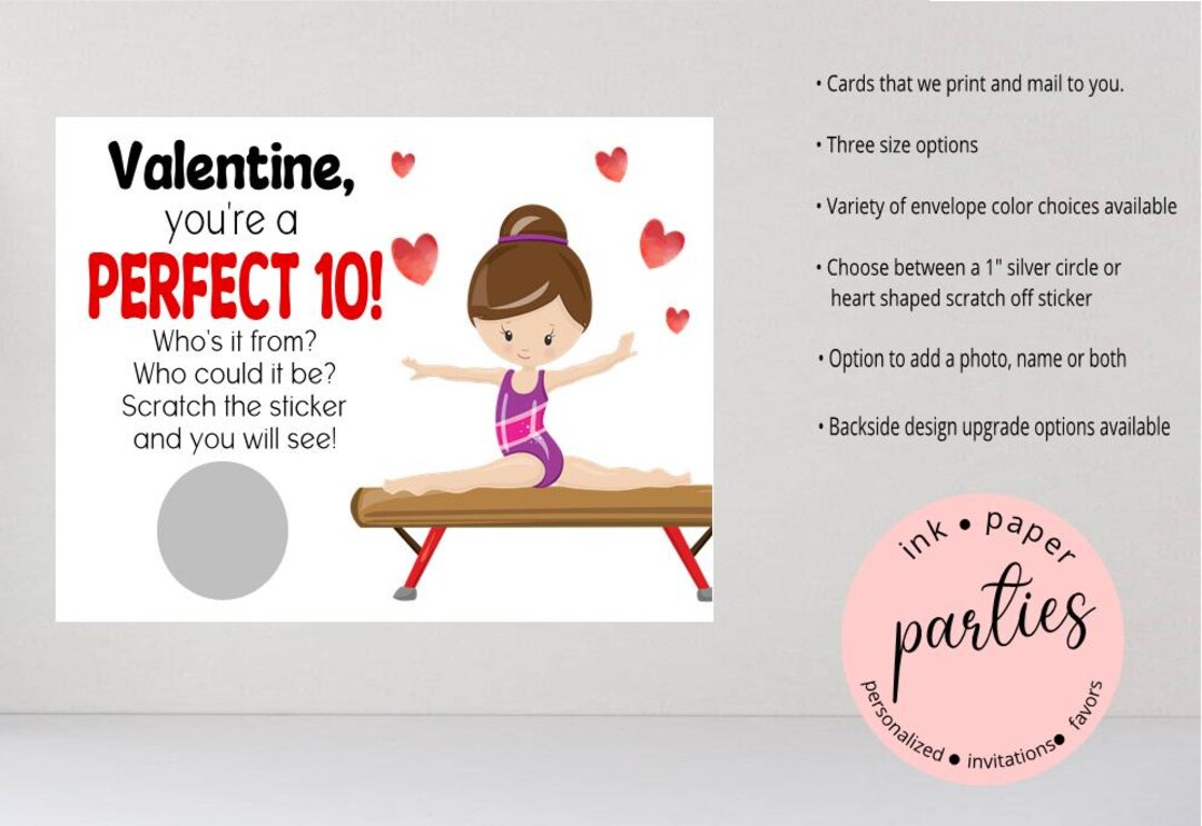 Gymnastics Valentines Cards - Gymnast Valentine's Day Cards - School ...