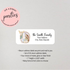 Christmas Holiday Christian Nativity Religious Return Address Labels ...