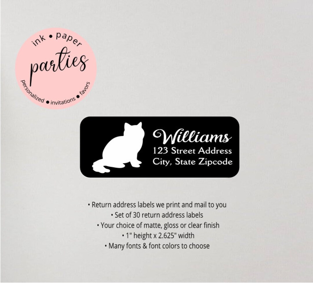 Cat Kitten Cats Pets Animals Return Address Labels Personalized Custom ...
