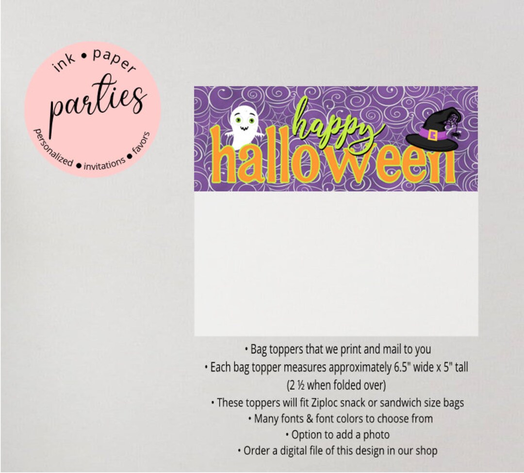 Happy Halloween Witch Ghost Party Favors Favor Favors Bag Bags Treat ...
