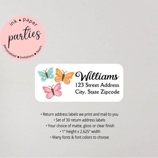 Butterfly Address Labels - Etsy