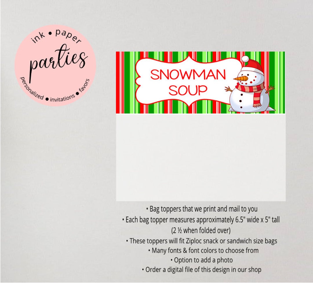 Christmas Holiday "snowman Poop" Party Favors Favor Favors Bag Bags ...